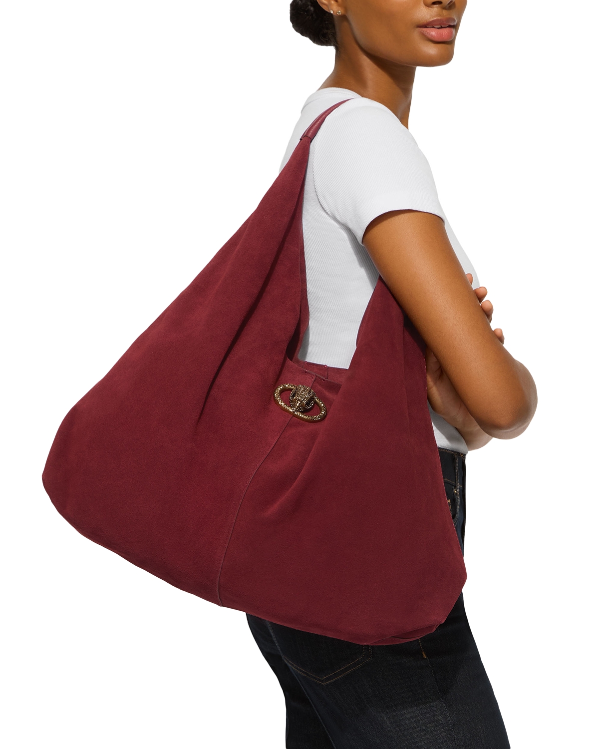 KURT GEIGER chelsea large slouch suede hobo